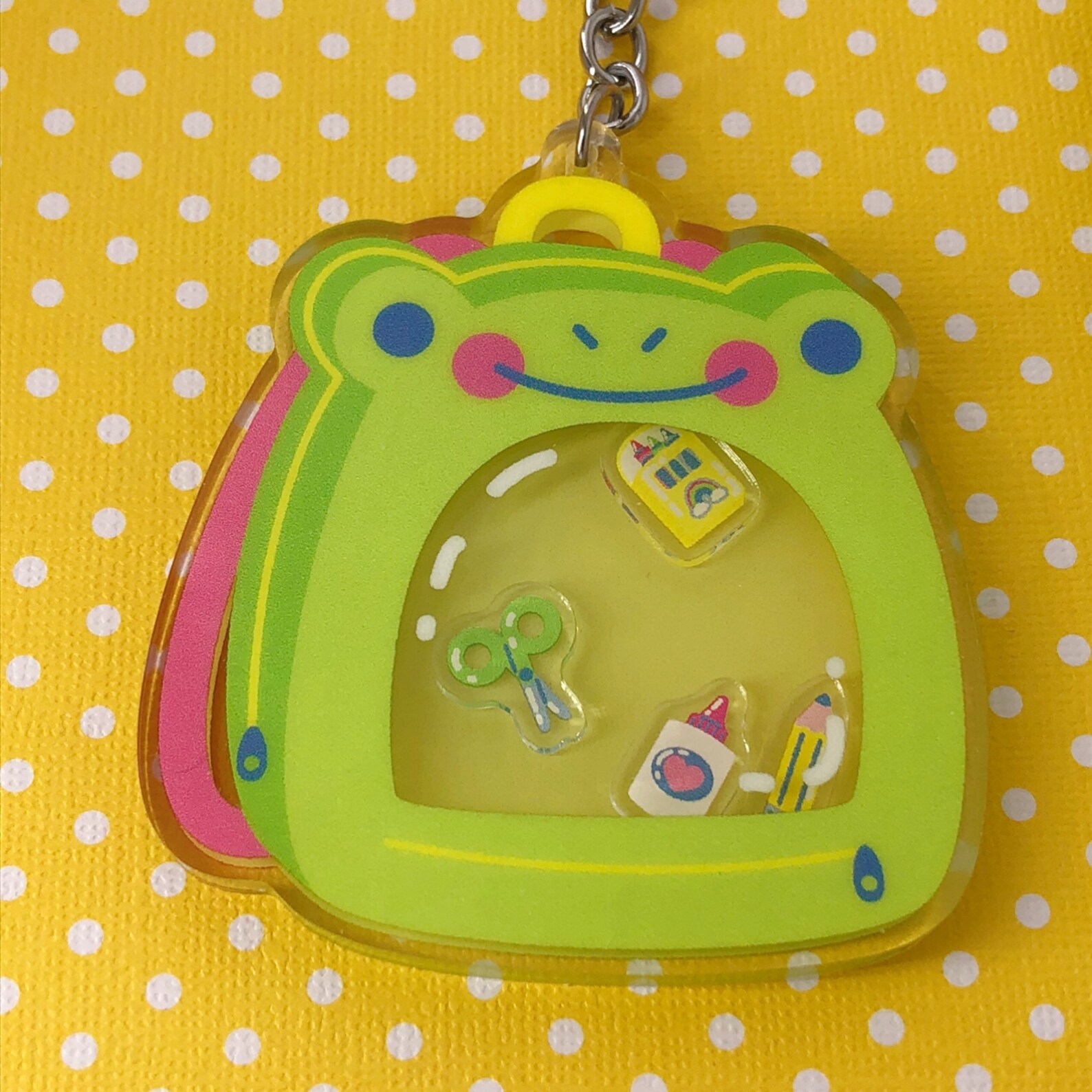 Froggy Backpack Shaker Keychain - Etsy