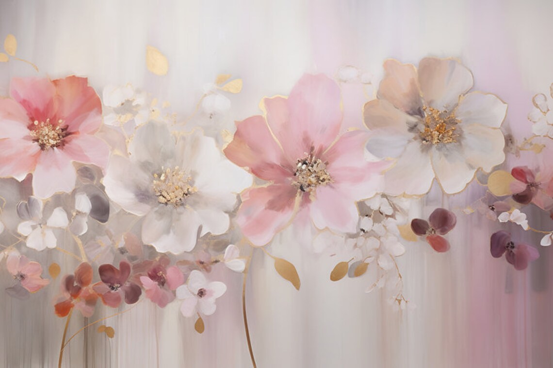 Whimsical Wildflowers Printable Flower Digital Backdrop - Etsy