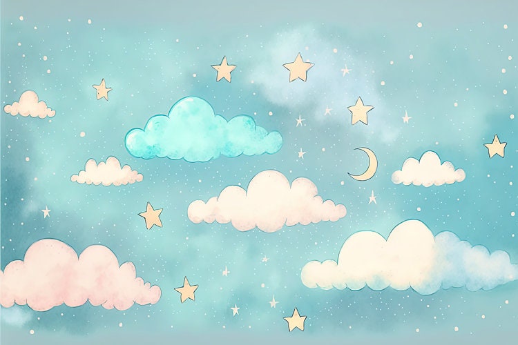 Dreamy Starry Night Digital Background - Etsy