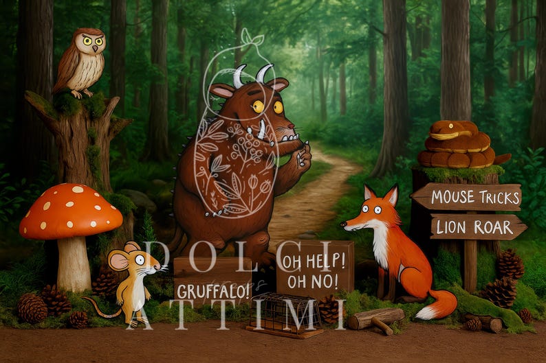 Gruffalo Forest Cake Smash Backdrop | Digital Download | Storybook ...