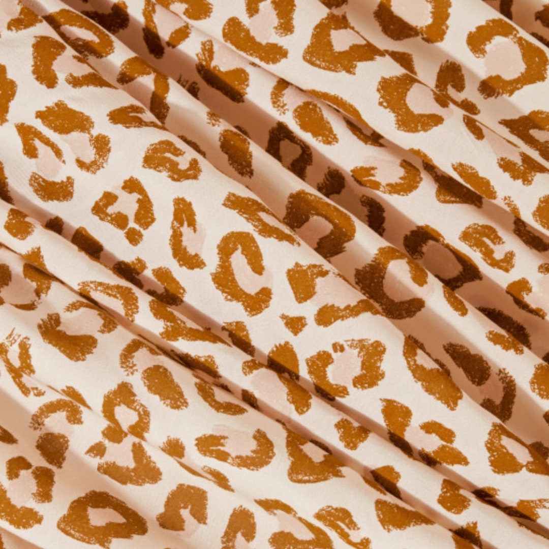 Leopard Print Ochre and Blush Viscose Fabric - Atelier Brunette - Etsy