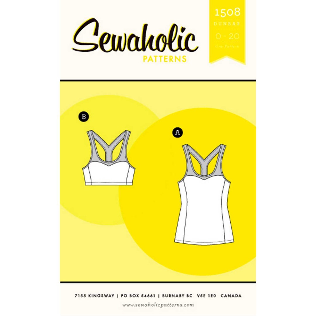 Dunbar Sports Bra and Top Sewing Pattern Sewaholic - Etsy