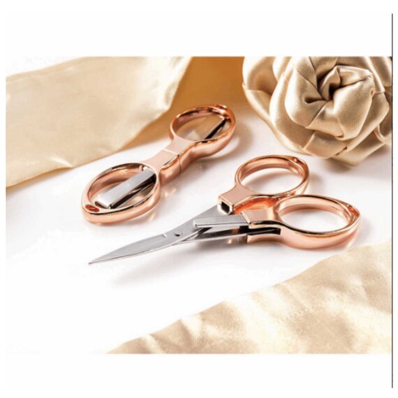 Folding Rose Gold Scissors - Etsy
