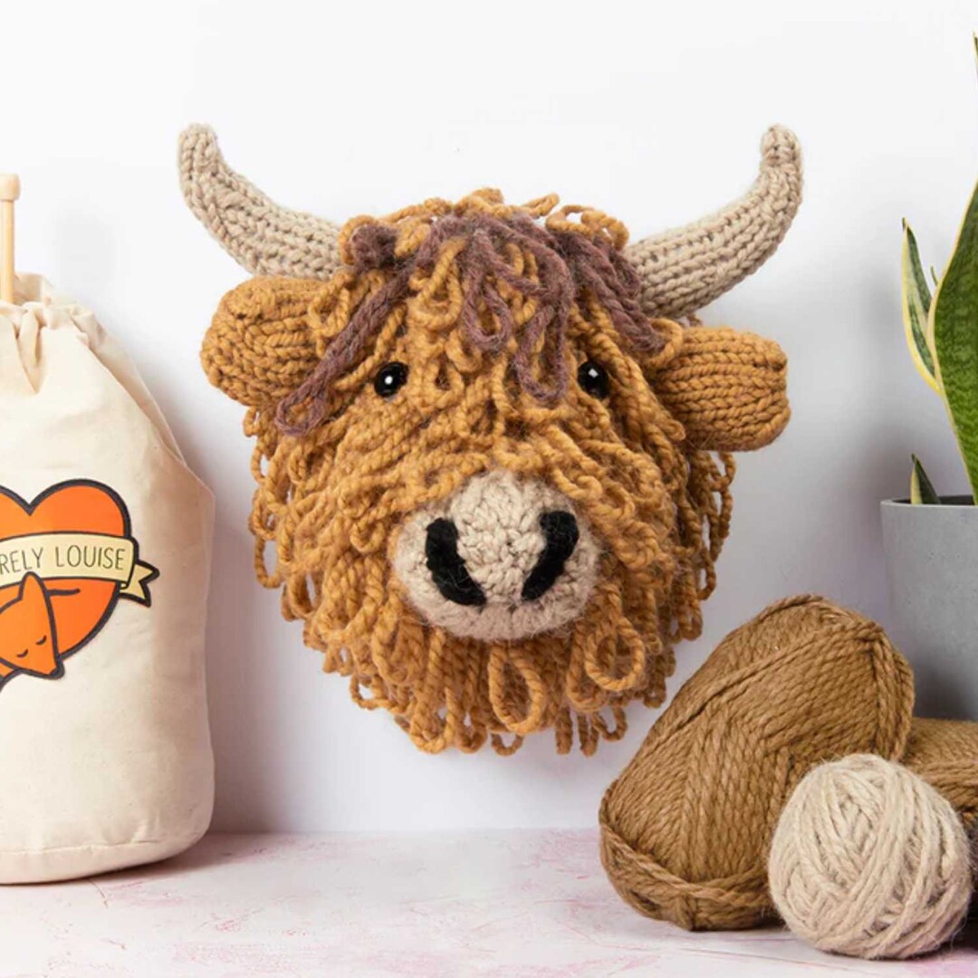 Sincerely Louise Giant Highland Cow Head Knitting Kit - Etsy