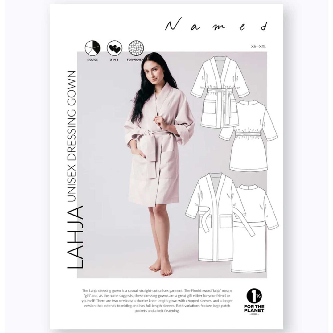 Lahja Dressing Gown Sewing Pattern - Named - Etsy