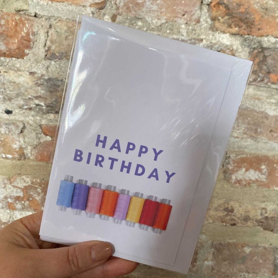 Happy Birthday Sewing Threads Greeting Card - Etsy