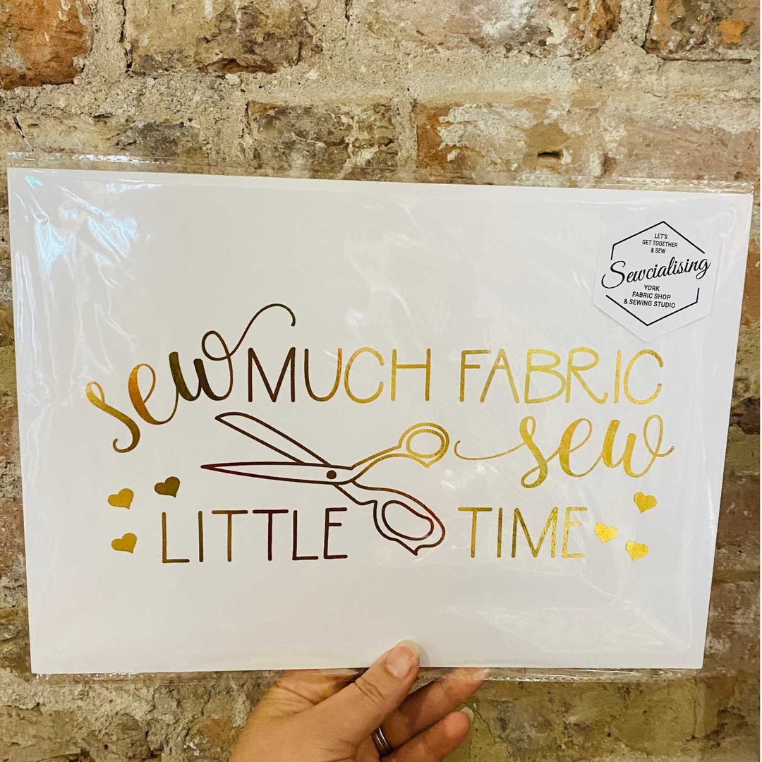 Sew Much Fabric, Sew Little Time Print - Etsy