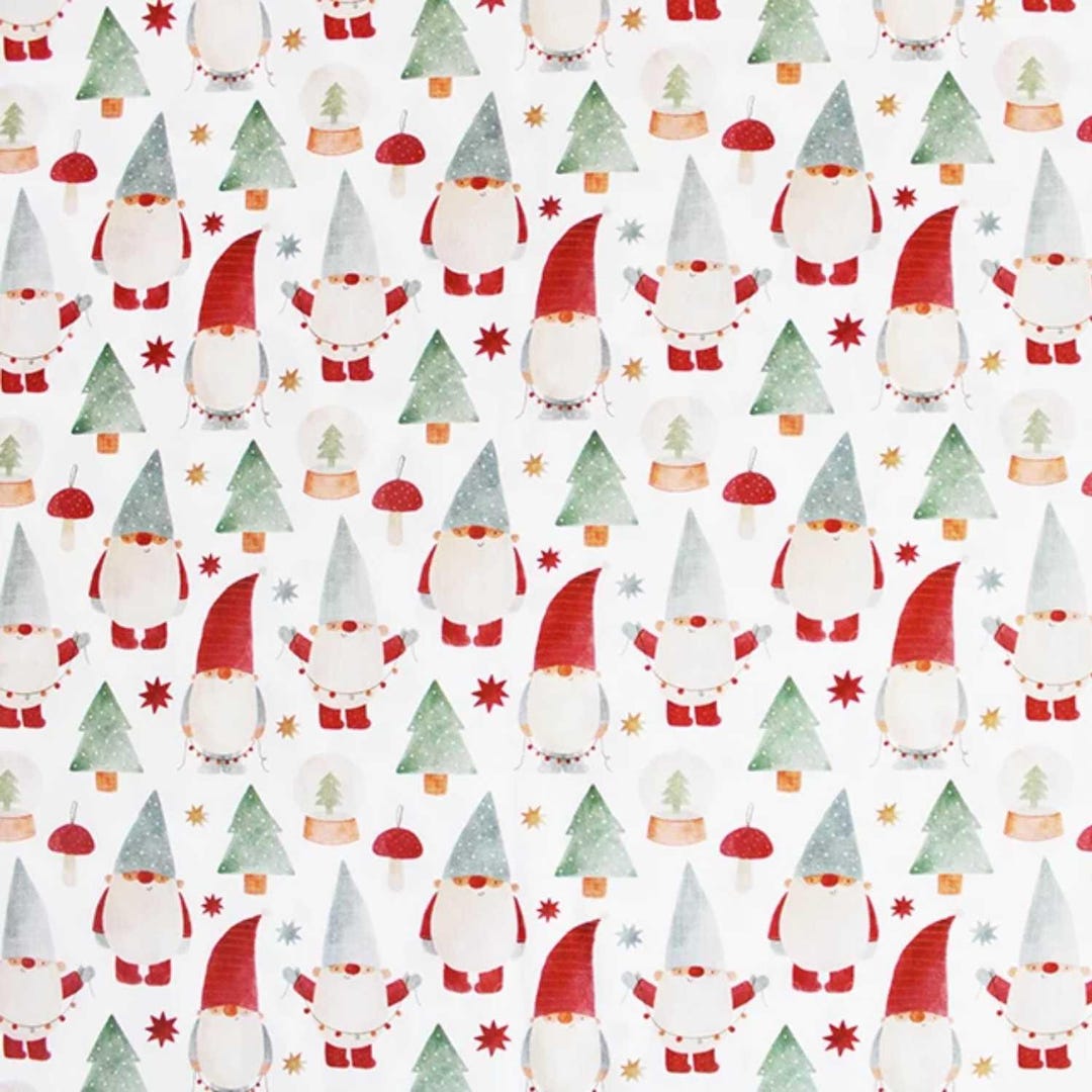 White Christmas Gonk Cotton Fabric - Etsy