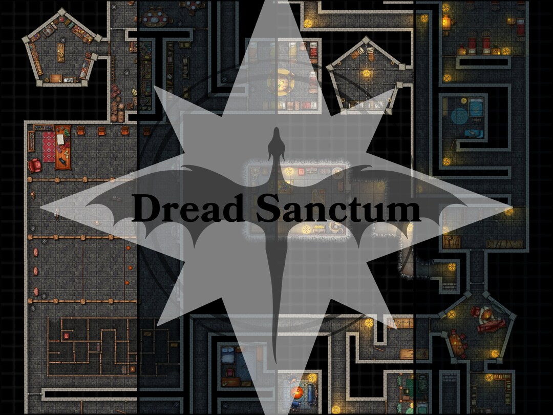Dread Sanctum Map, Thieves Guild, Digital Map, Roll20, Foundry, VTT ...