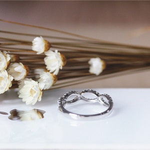 Natural Diamond Wedding Band, Unique Loop Design Half Eternity Diamond ...