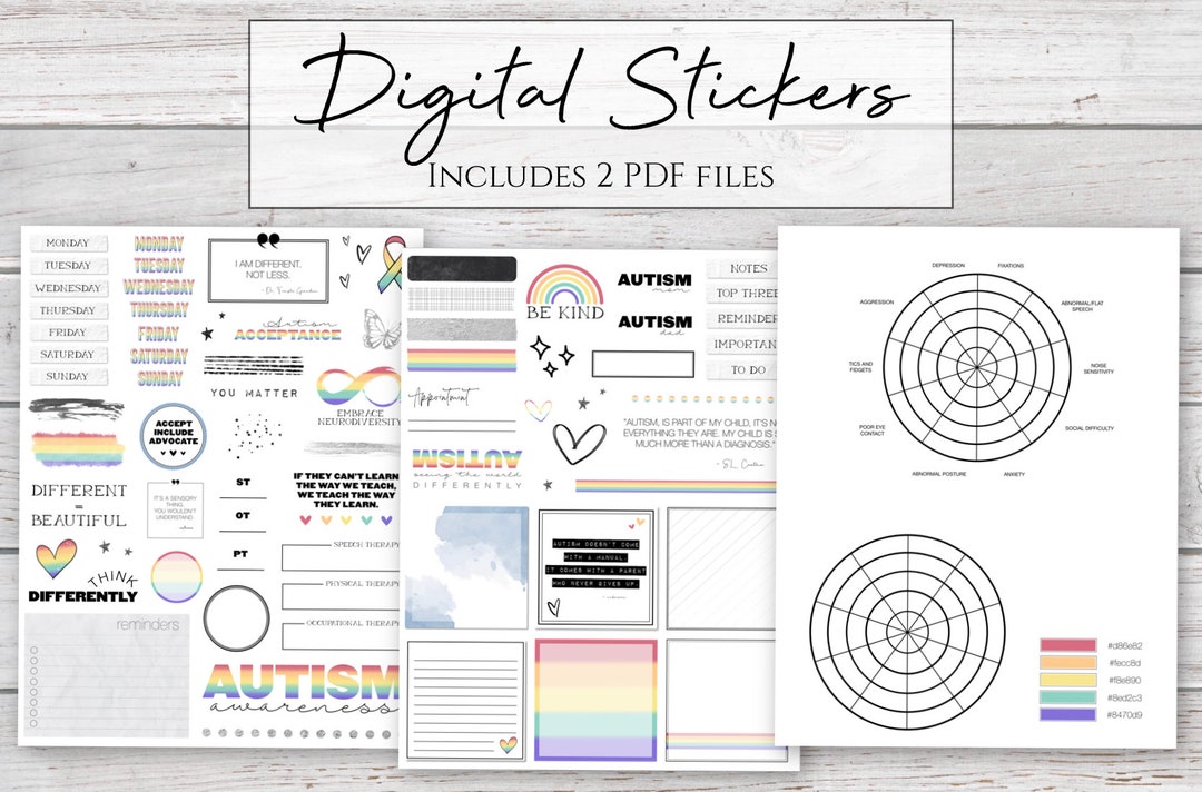 Digital Stickers | Think Differently | Autism Stickers for Digital ...
