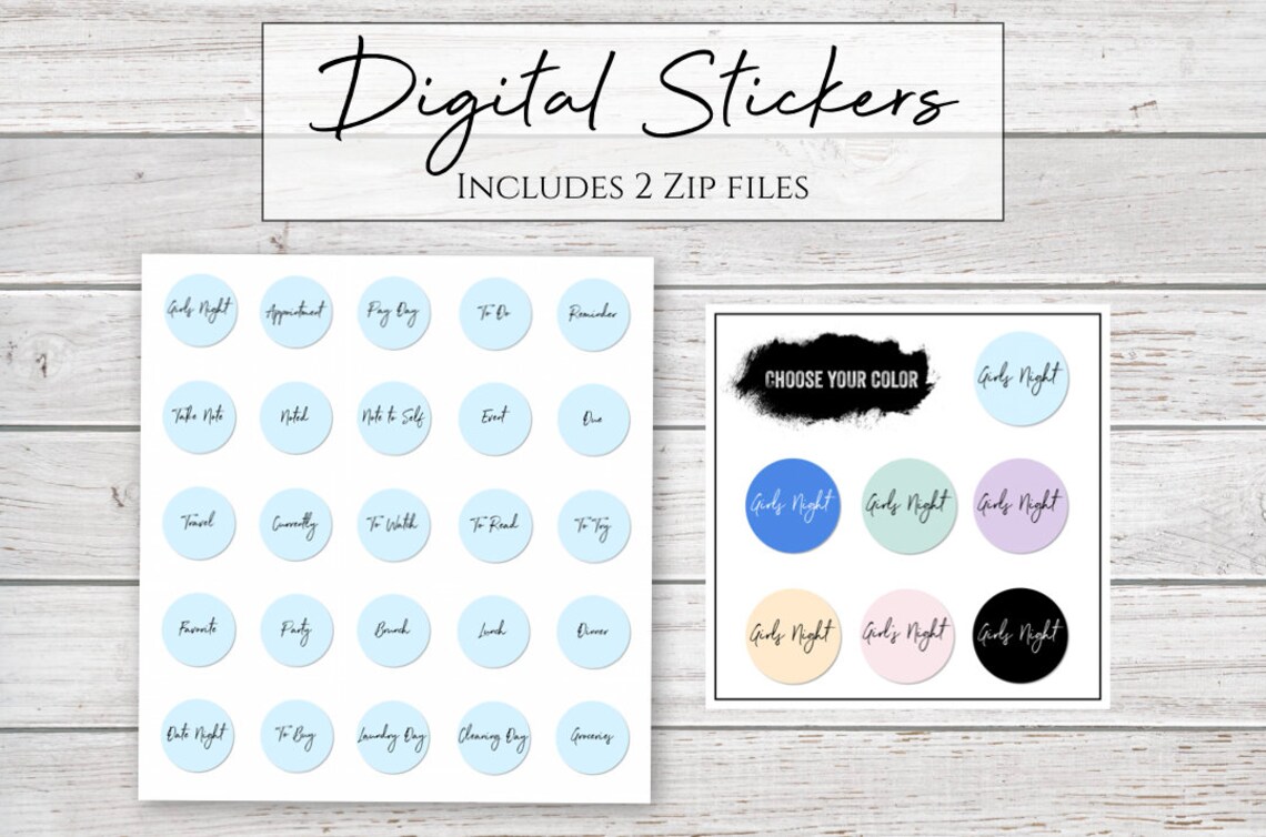 Digital Stickers Circle Task Stickers for Digital Planners - Etsy