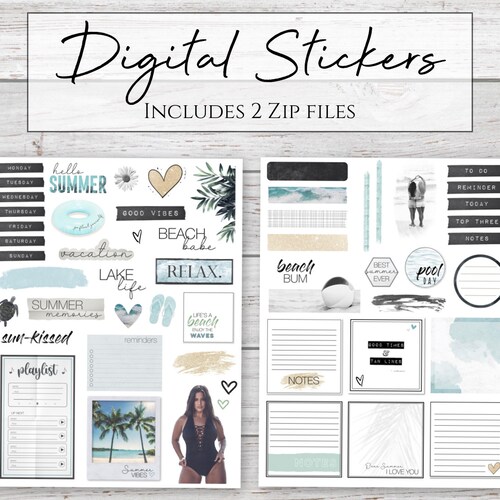 Digital Stickers Sun-kissed Summer Stickers for Digital - Etsy