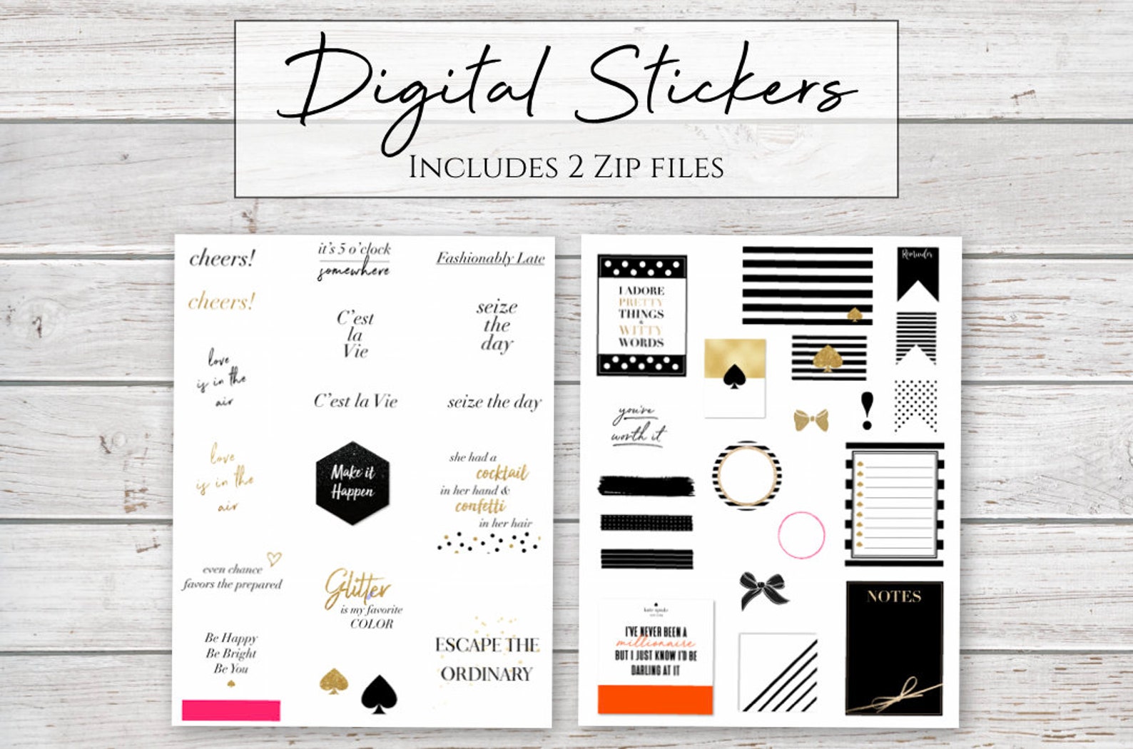 Digital Stickers | Kate Spade Inspired Quote Stickers for Digital ...
