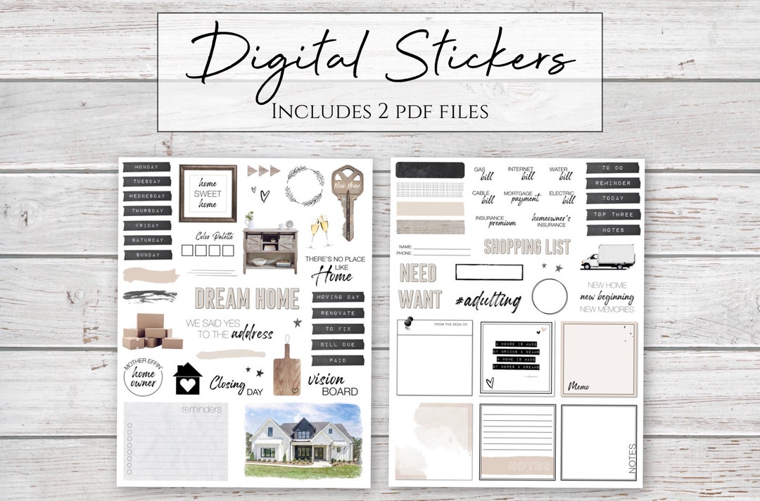 Digital Stickers Home Sweet Home Homeowner Stickers for Digital ...