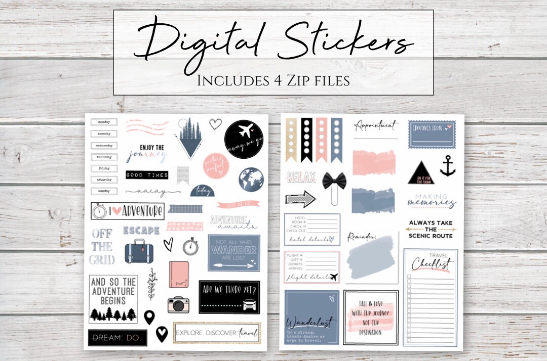 Digital Stickers Wanderlust Travel Stickers for Digital Planners - Etsy