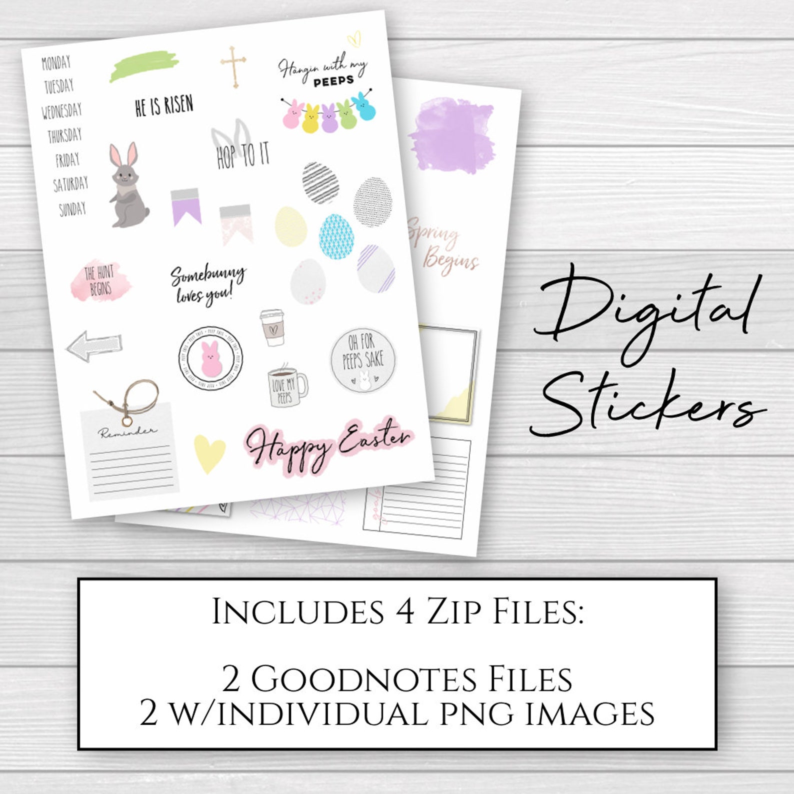 Digital Stickers | Easter | Love My Peeps Stickers for Digital Planners ...