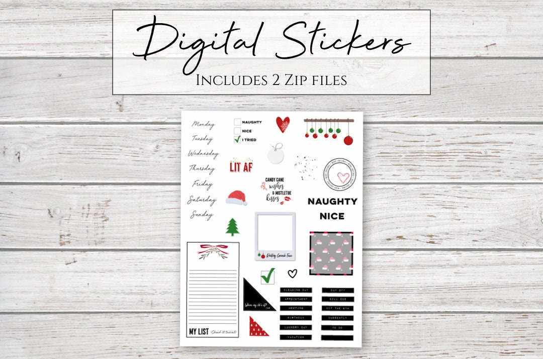 Digital Stickers | Christmas Stickers for Digital Planners - Etsy