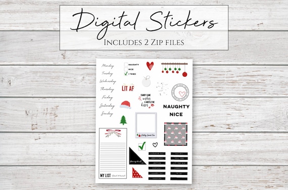 Digital Stickers Christmas Stickers for Digital Planners | Etsy