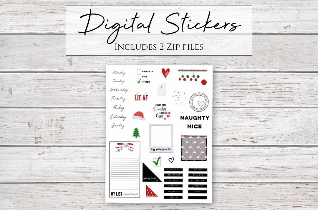 Digital Stickers Christmas Stickers for Digital Planners | Etsy