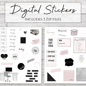 Digital Stickers | Back 2 School Stickers for Digital Planners - Etsy