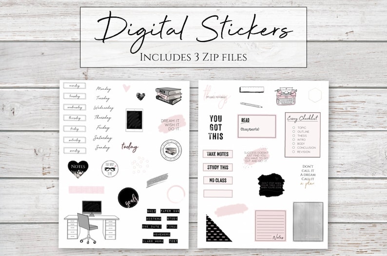Digital Stickers Back 2 School Stickers for Digital Planners | Etsy