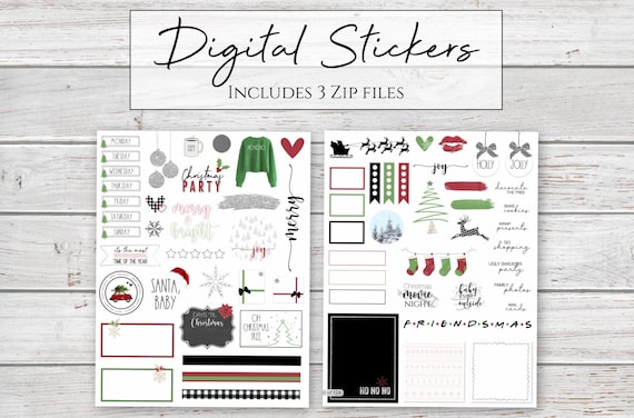 Digital Stickers Santa Baby Christmas Stickers for | Etsy