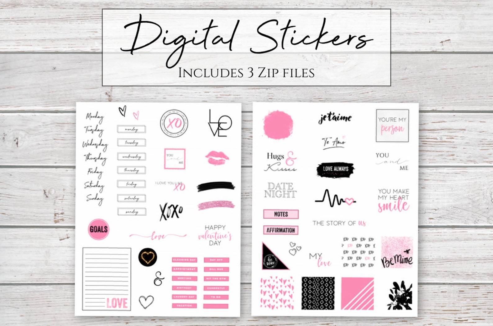 Digital Stickers Valentine's Day My Love Stickers for - Etsy