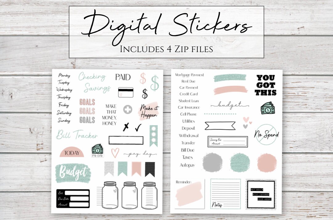 Digital Stickers Budget & Finance Stickers for Digital Planners - Etsy