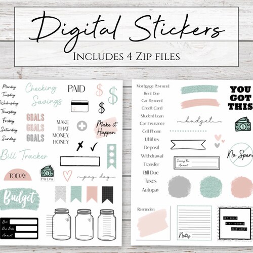 Digital Stickers Budget & Finance Stickers for Digital - Etsy