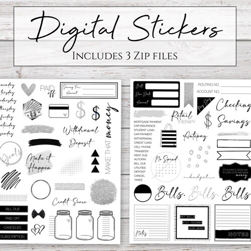 Digital Stickers Budget & Finance Stickers for Digital - Etsy