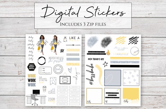 Digital Stickers Boss Babe Boss Stickers for Digital | Etsy