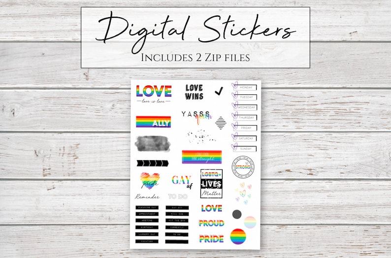 Digital Stickers Pride/ally Stickers for Digital Planners - Etsy