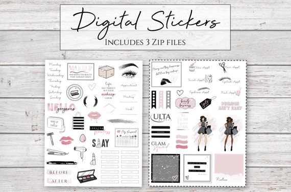 Digital Stickers Flawless Makeup & Beauty Stickers for - Etsy