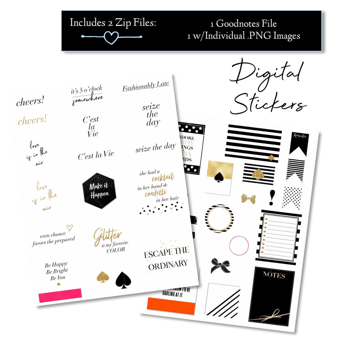 Digital Stickers Kate Spade Inspired Quote Stickers for - Etsy