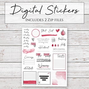 Digital Stickers Code Red Menstruation Stickers for | Etsy