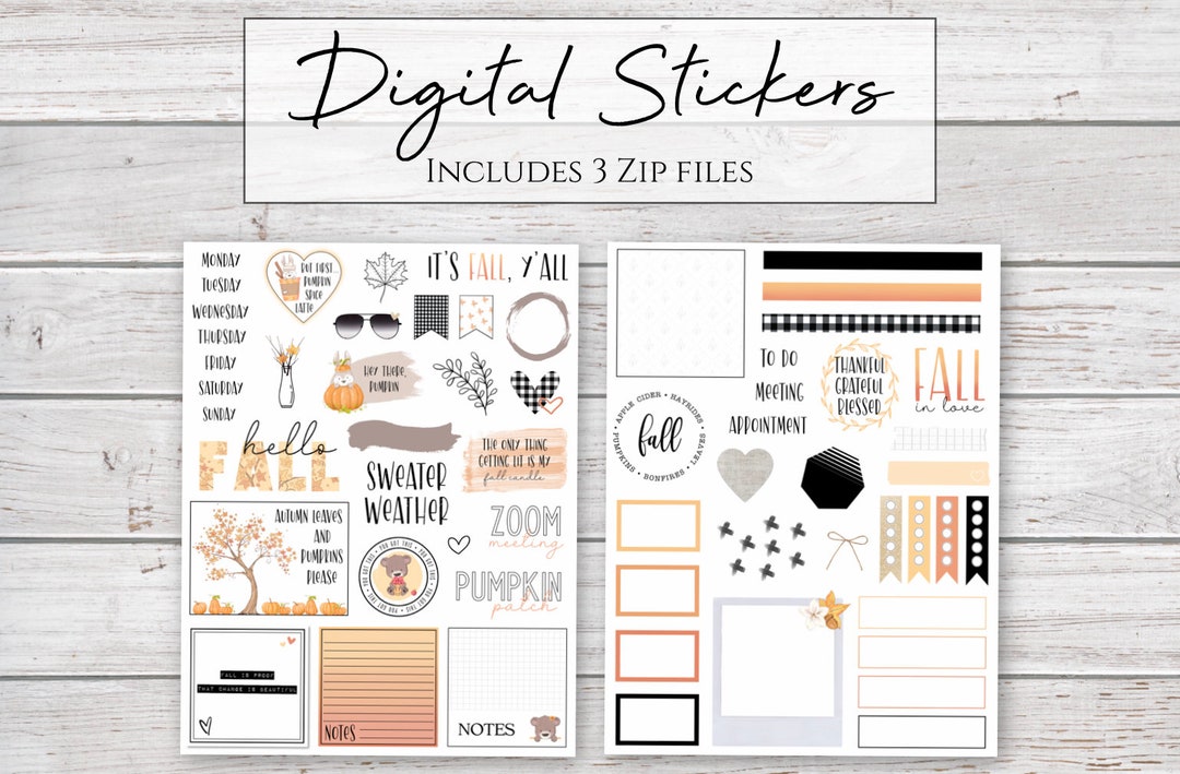 Digital Stickers | Hey There, Pumpkin | Fall/autumn Stickers for ...