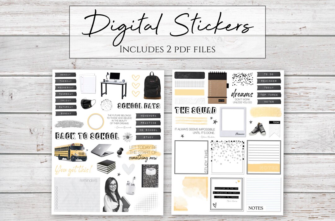 Digital Stickers | School Days | Back to School Stickers for Digital ...