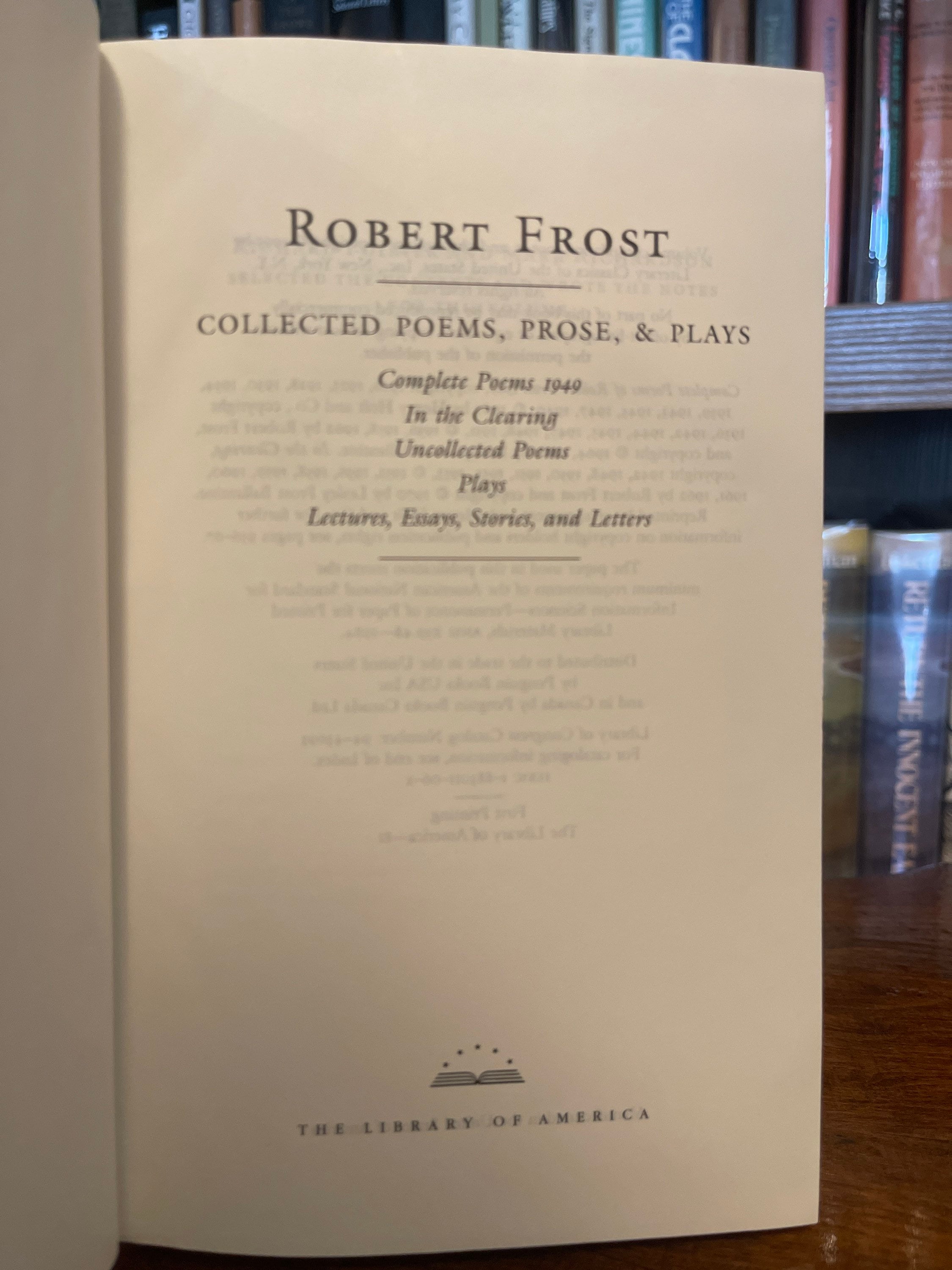 Collected Poems Prose Plays Robert Frost