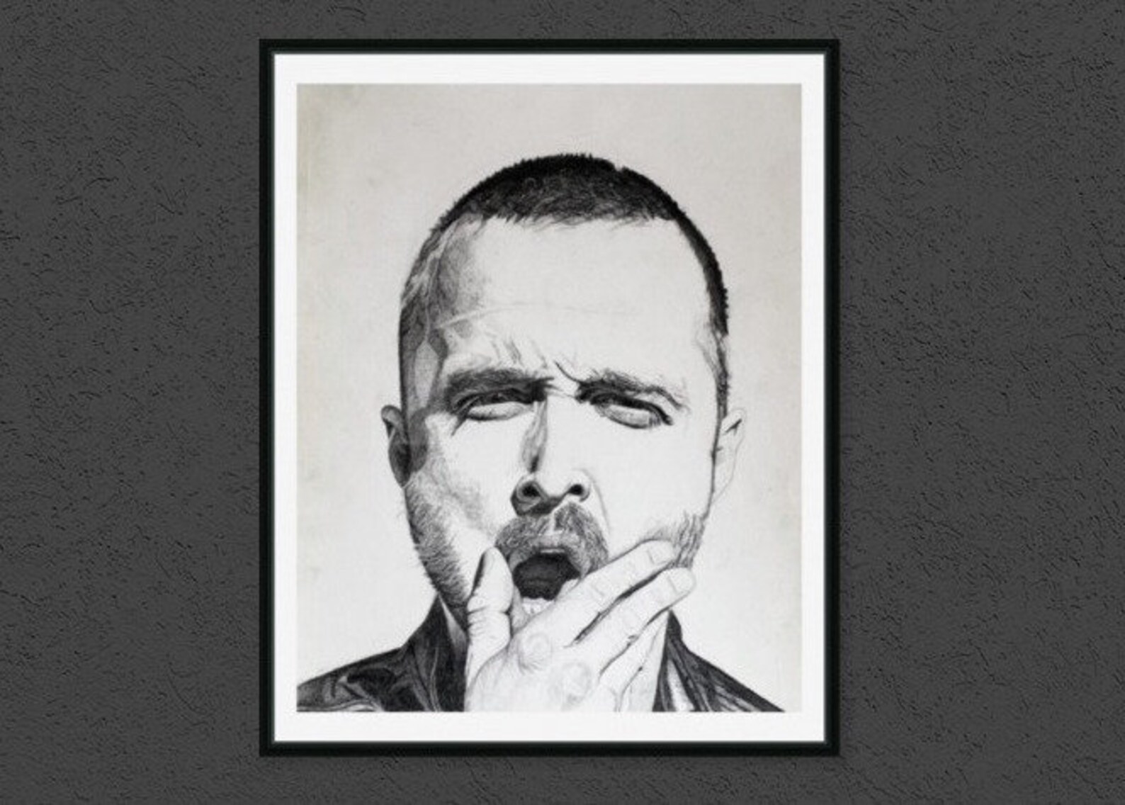Printable Art,aaron Paul, Breaking Bad Jesse,poster,black White Pencil ...