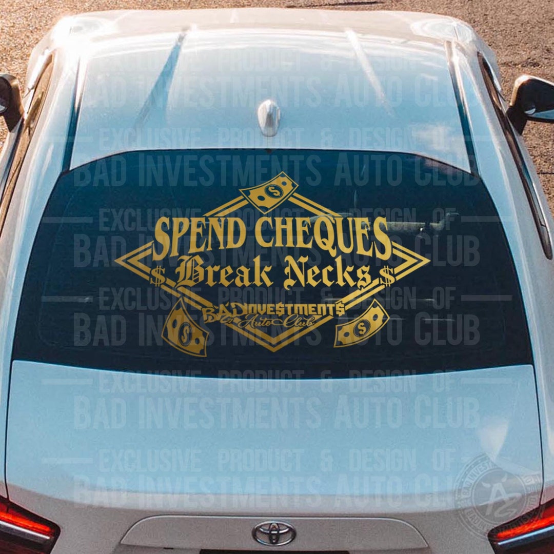 Spend Cheques Sticker, Windshield Banner Decal, Waterproof Sticker, JDM ...