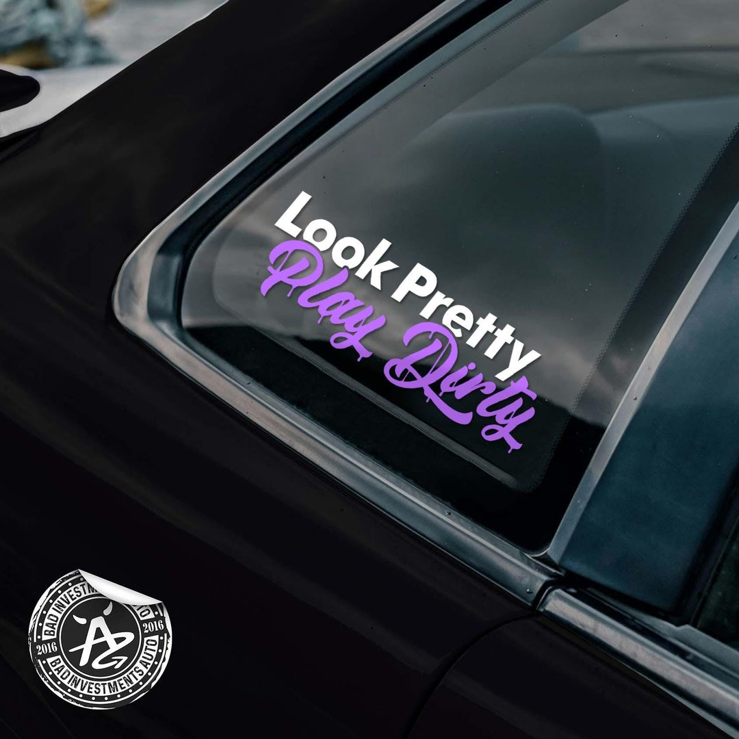 Look Pretty Sticker 2 Colour, Cute Car Gifts, Car Mirror Decal, Trendy ...
