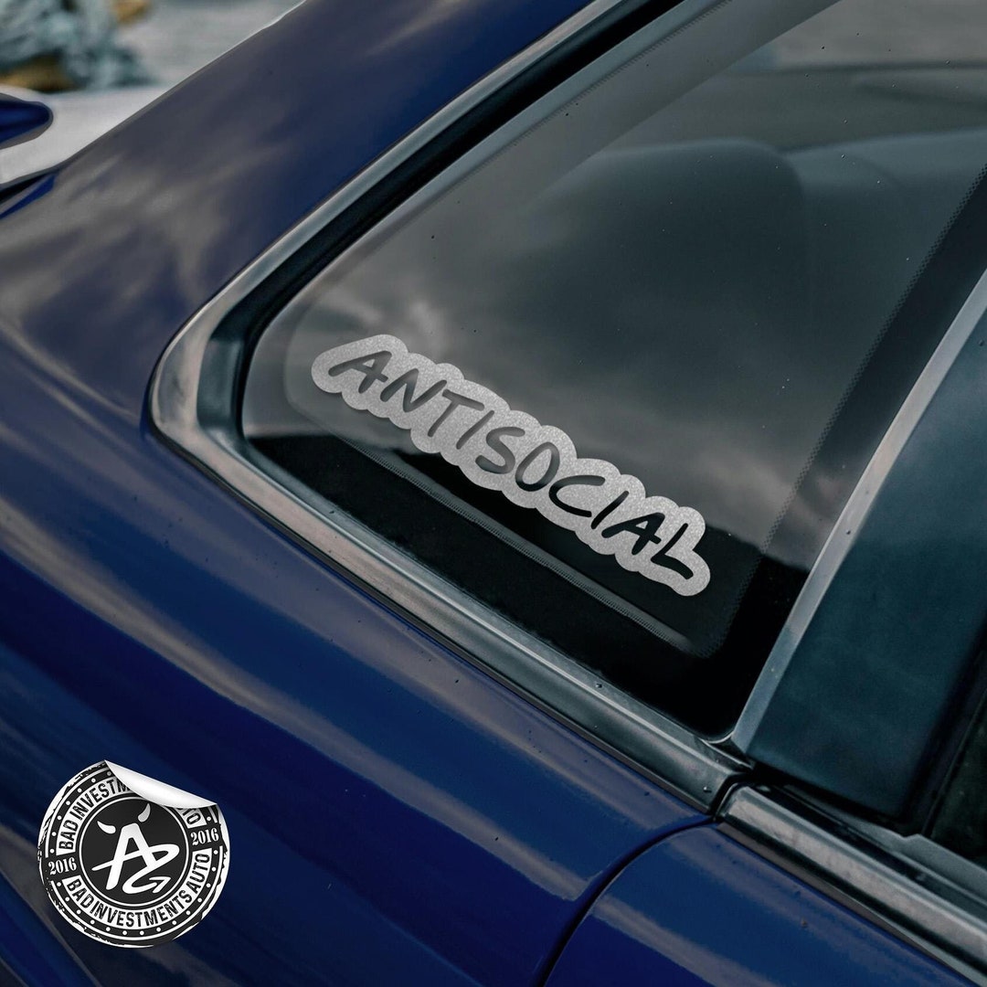 Antisocial Sticker, JDM Girl Sticker, Goth Car Accessories, Funny Car ...