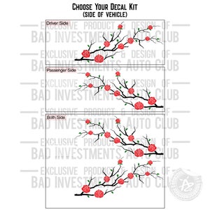 Rose Car Decal, Fun Car Decoration, Side Graphic, Gift for Girl Car ...
