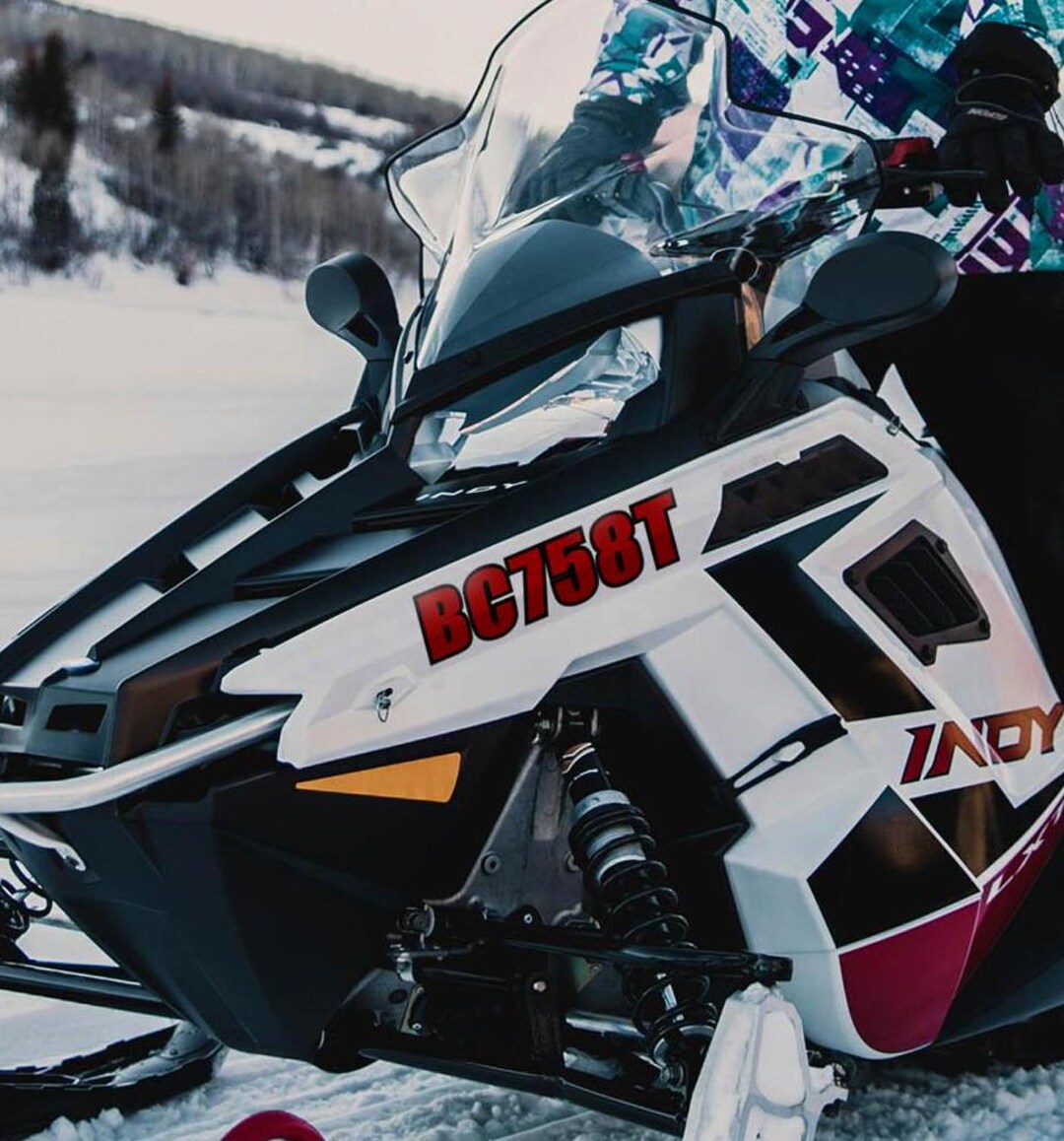 Snowmobile Registration Number Decals: Custom Waterproof Vinyl Stickers ...