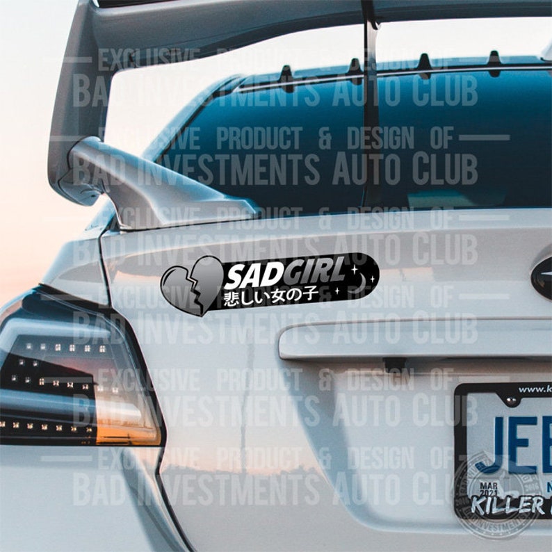 Sad Girl JDM Stickers Car Decal for Girls Anime Car Decal | Etsy