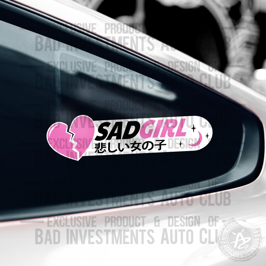 Sad Girl, JDM Stickers, Car Decal for Girls, Anime Car Decal, Anime ...