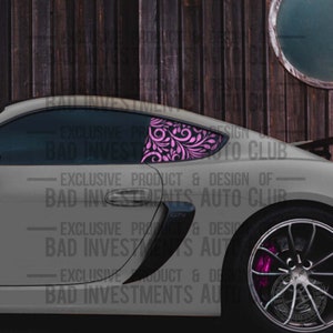 Floral Rear Window Car Decal, Side Graphics, Flower Decals, Vinyl ...