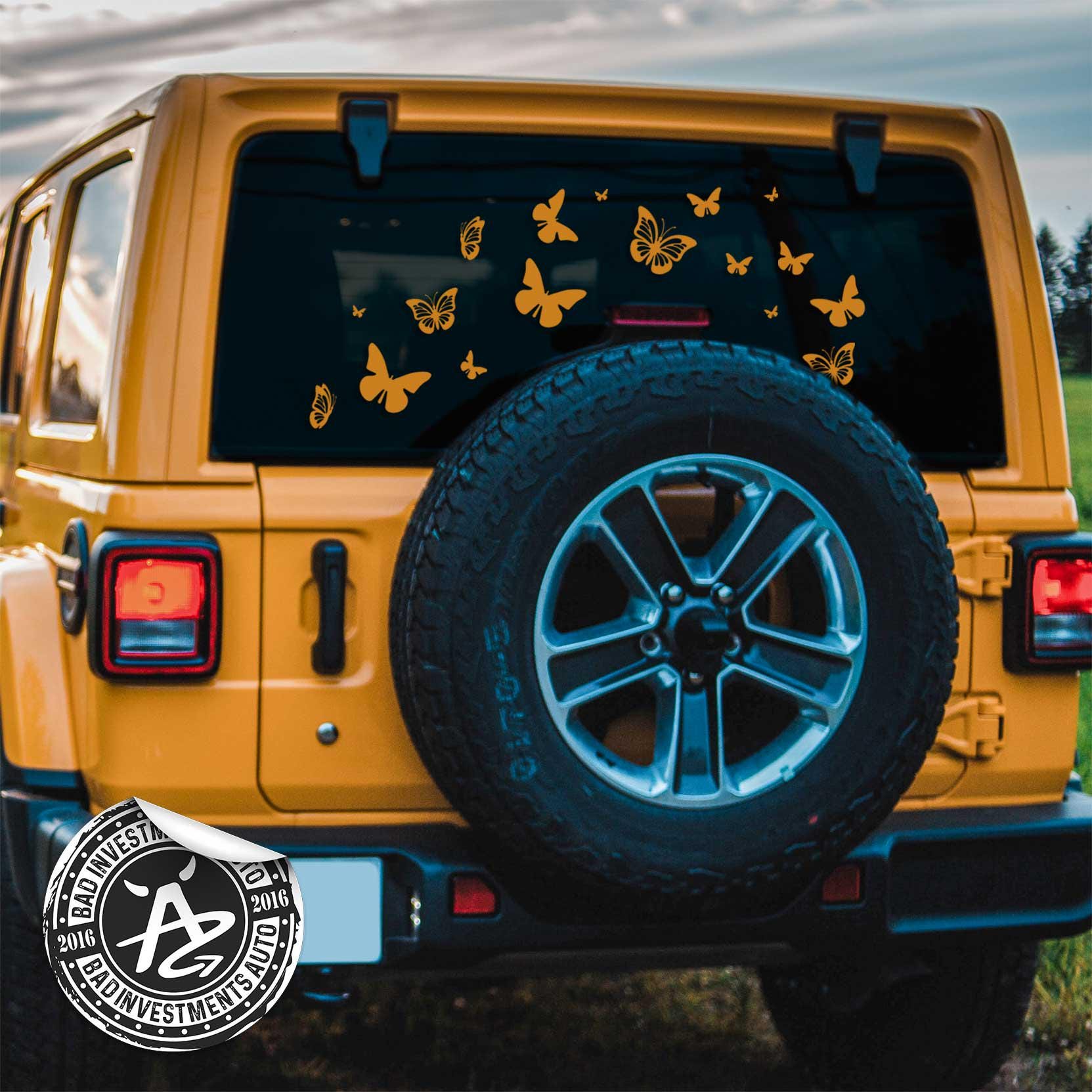 Butterfly Car Decals, 17 Sticker Pack, Car Decals for Women, Bumper ...