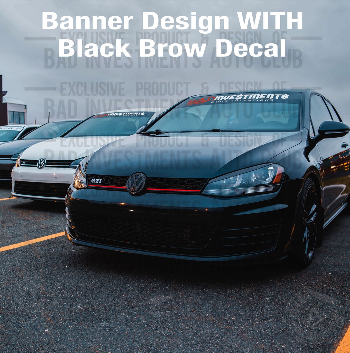 Bad Investments Banner, Car Club Decal, Windshield Banners, Car Culture ...